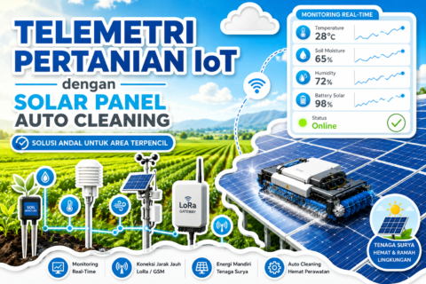Telemetri Pertanian IoT dengan Solar Panel Auto Cleaning
